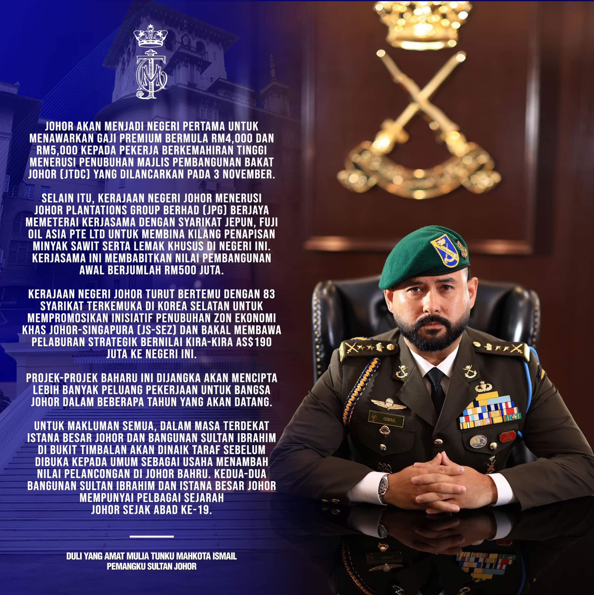 STATEMENT BY HIS ROYAL HIGHNESS THE REGENT OF JOHOR REGARDING POSITIVE ...